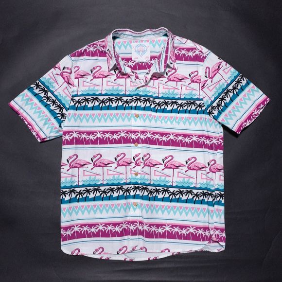 chubbies | Shirts | Chubbies Hawaiian Shirt Mens Large Flamingo Floral ...